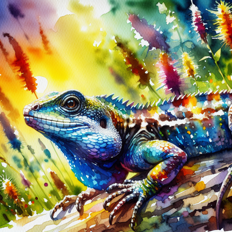 Watercolor Lizard Paintings